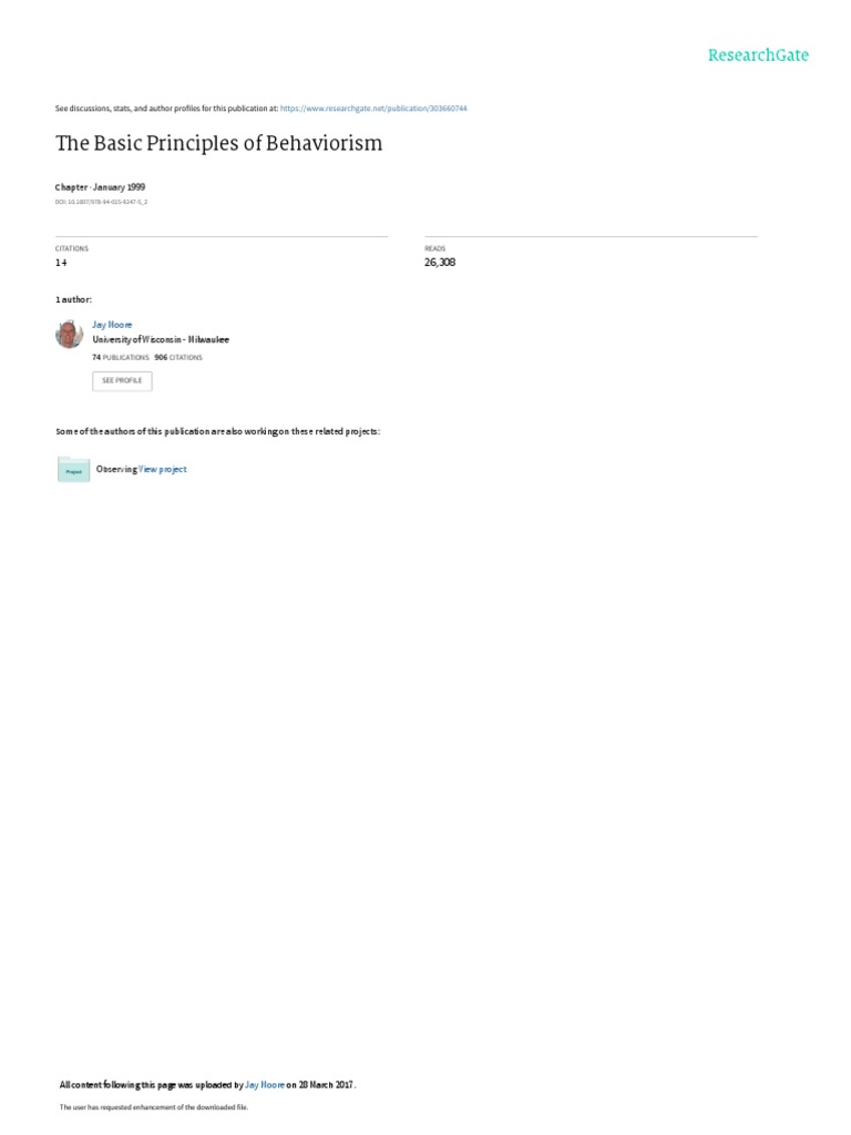 The Basic Principlesof Behaviorism | PDF