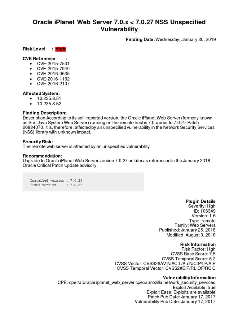 Oracle Iplanet Web Server PDF | PDF | Cyberwarfare | Security