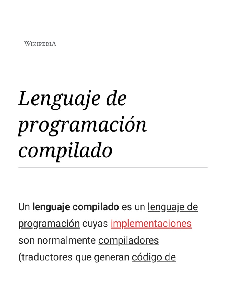 Lenguaje de Programación Compilado - Wikipedia, La Enciclopedia Libre ...
