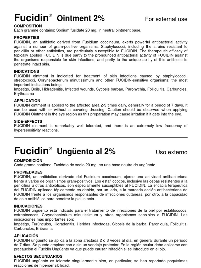Fucidin® Oint | PDF | Prescription Drugs | Drugs