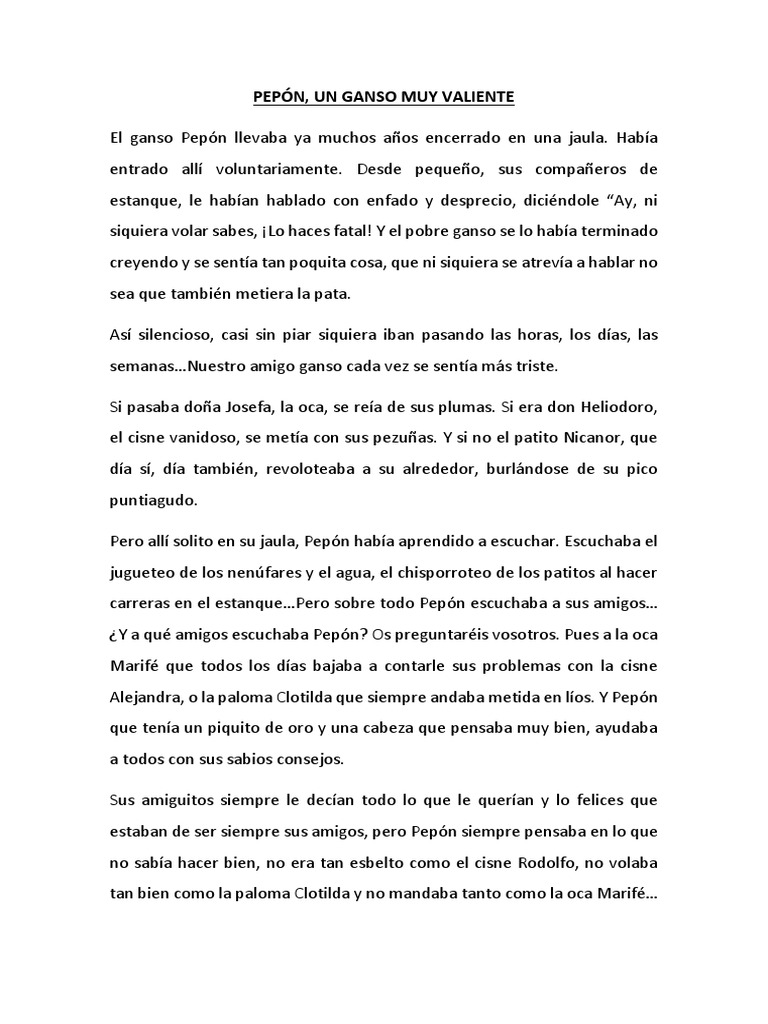 Pepón, el ganso valiente | PDF