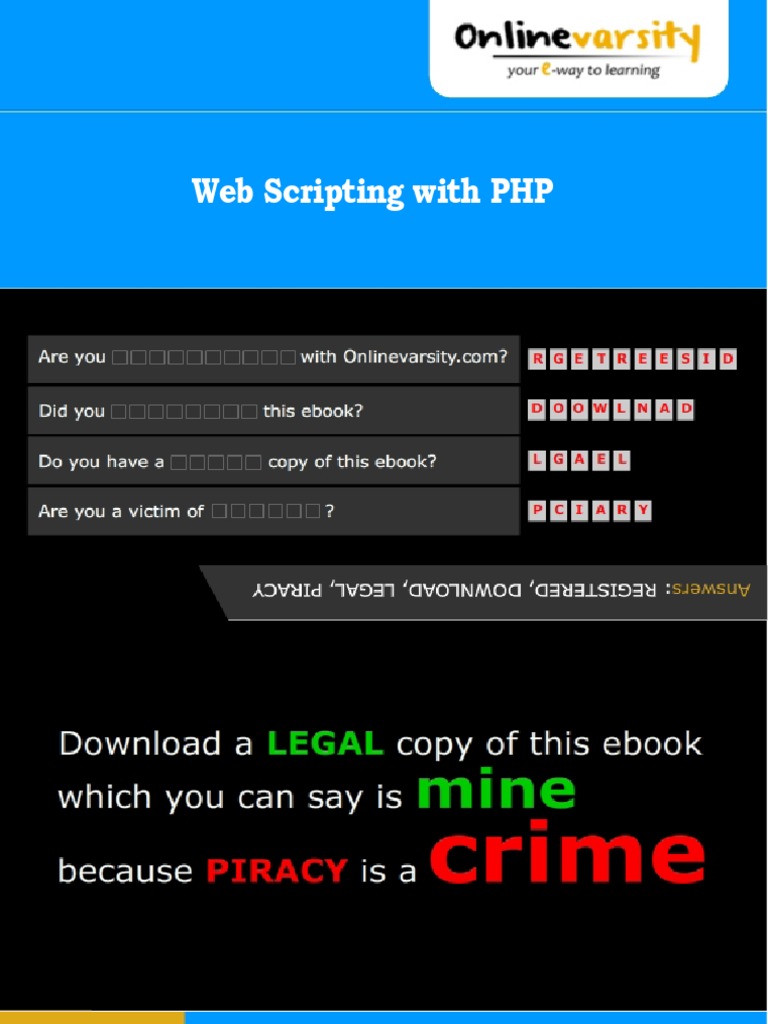 Web Scripting With PHP - INTL | PDF | Hypertext Transfer Protocol | Php