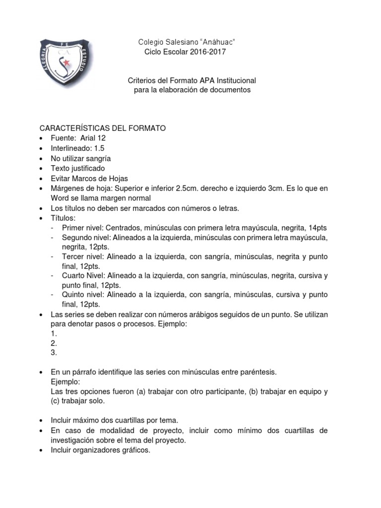 Ejemplo Del Formato APA Institucional | PDF | Comunicación escrita ...