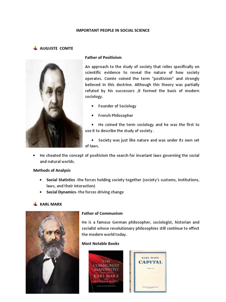 Important Figures in Social Science | PDF | Sociology | W. E. B. Du Bois