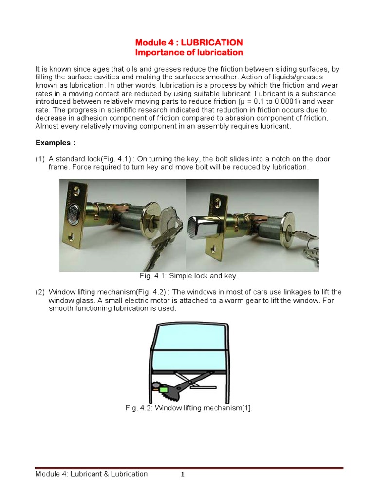 Module 4. Lubricant & Lubrication PDF | PDF | Viscosity | Friction