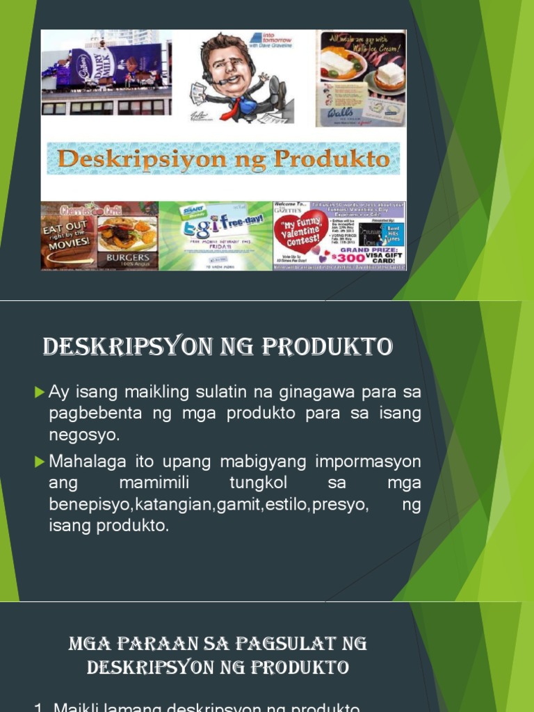 Deskripsyon NG Produkto | PDF