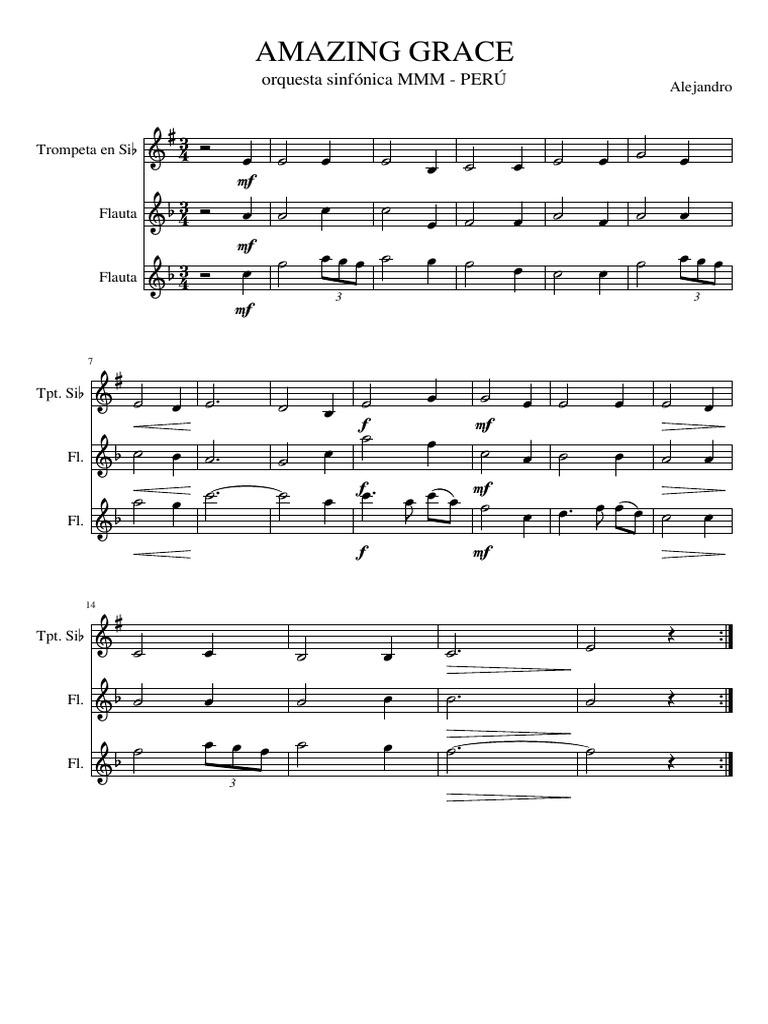 AMAZING GRACE-Partitura y Partes | PDF