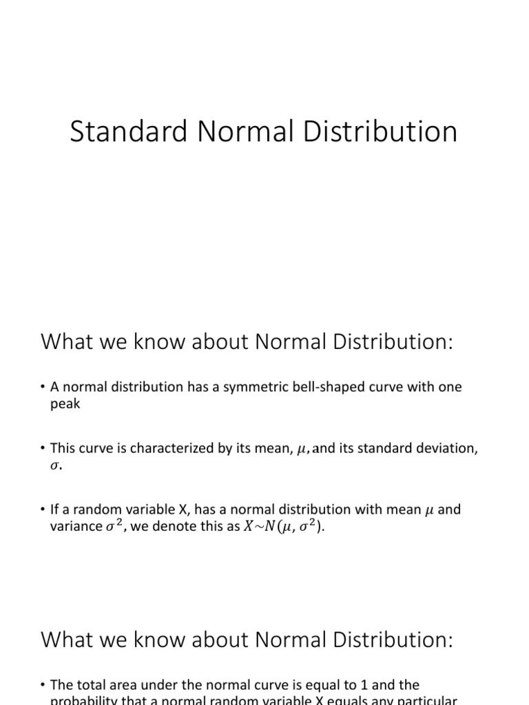 Standard Normal Distribution | PDF | Normal Distribution | Probability ...