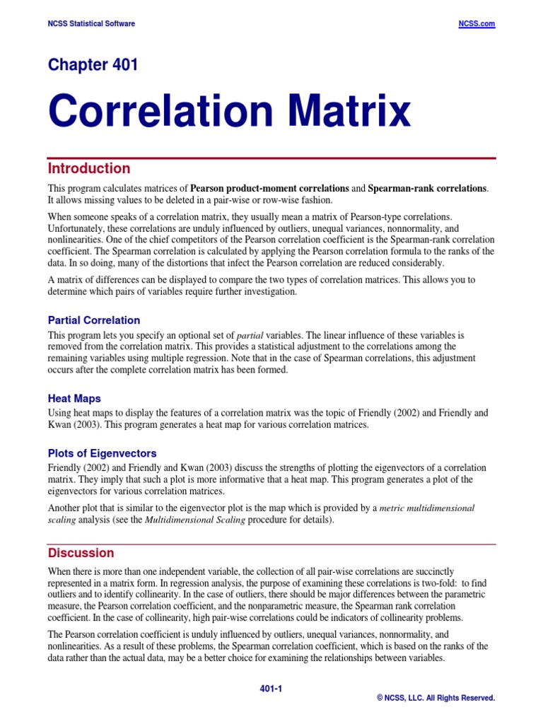 Correlation Matrix Pdf Pdf Correlation And Dependence Eigenvalues