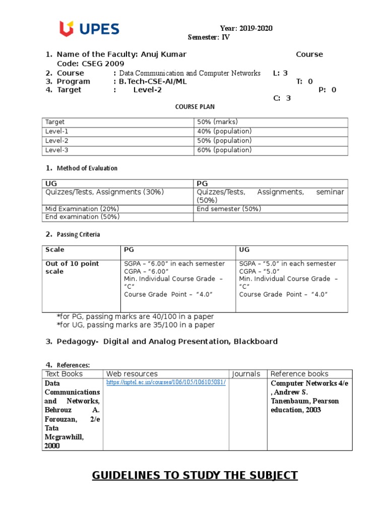 B.Tech CSE AI/ML Data Comm Course | PDF | Computer Network ...