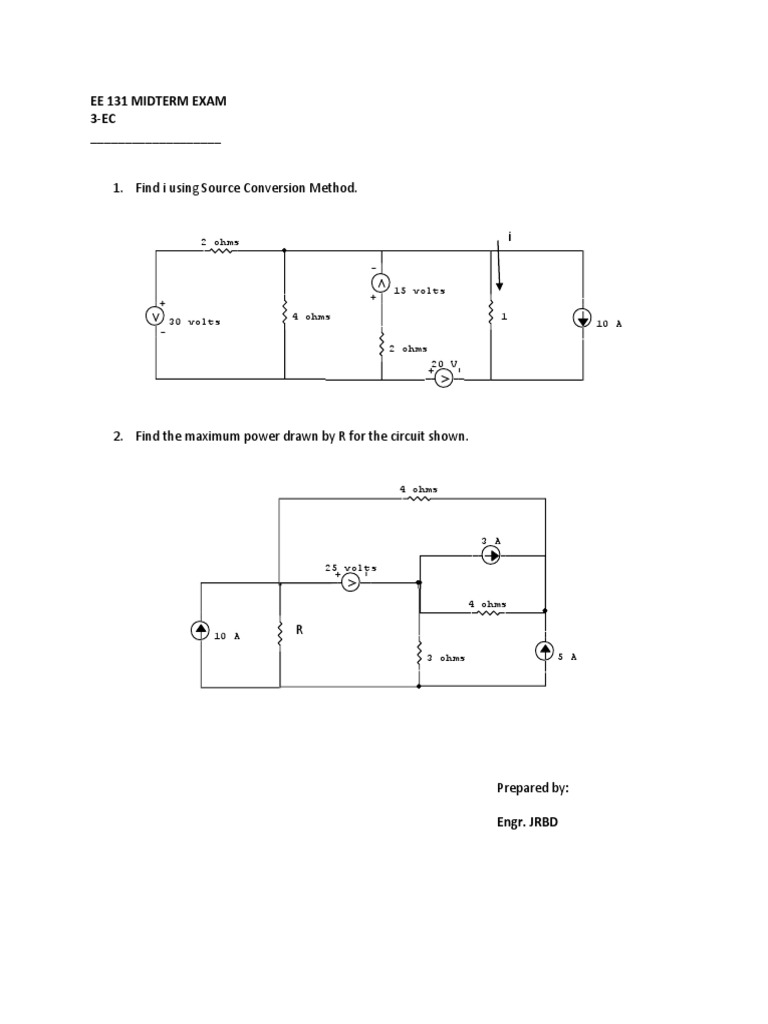 EE 131 Midterm Exam | PDF