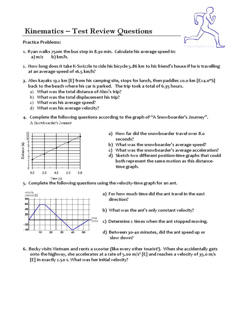 SPH3U Kin Test Review | PDF | Speed | Acceleration