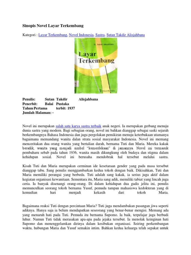 Sinopis Novel Layar Terkembang | PDF