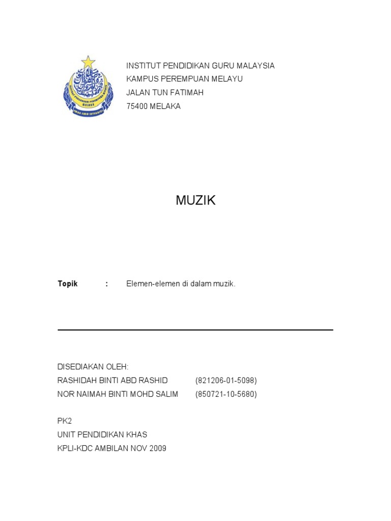 7 Elemen Dalam Muzik | PDF | Seni & Disiplin Bahasa