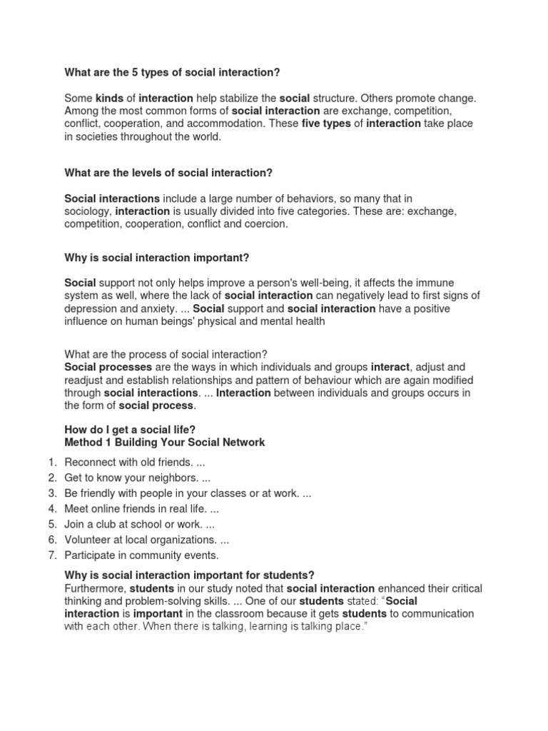 Types Of Social Relationships