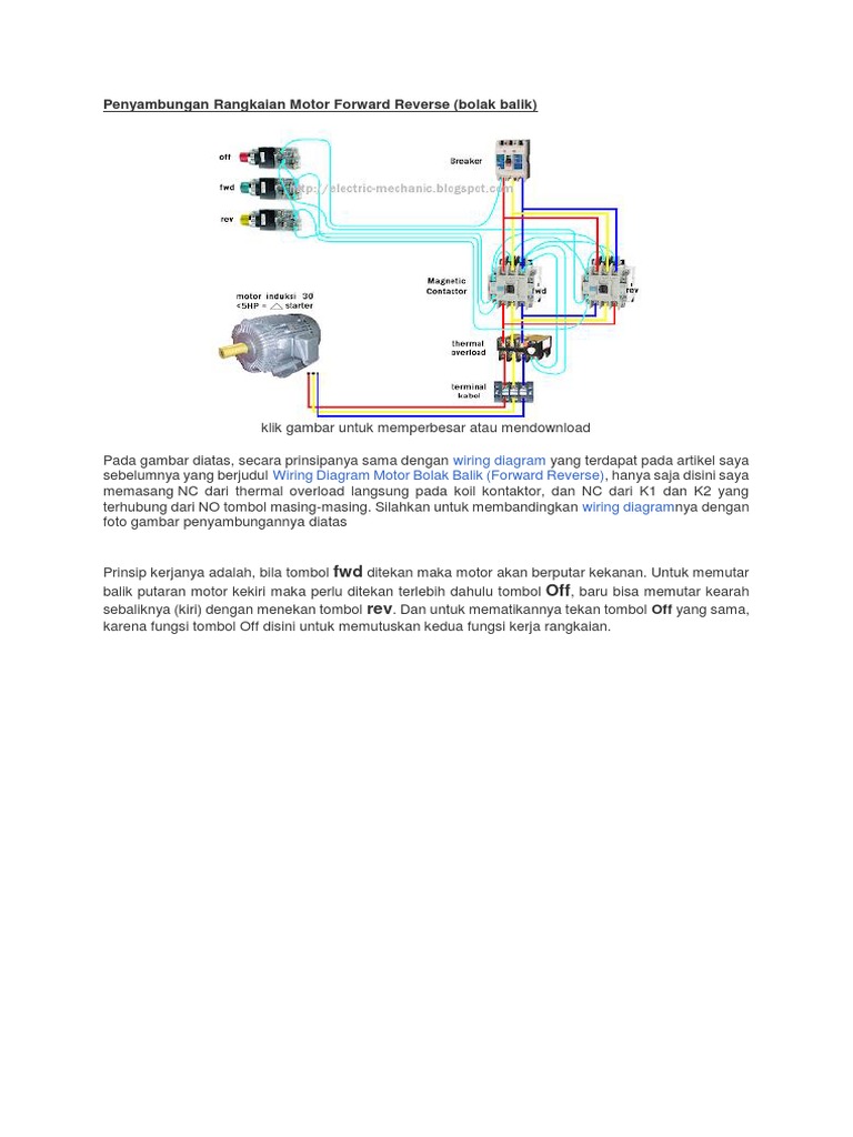 Penyambungan Rangkaian Motor Forward Reverse | PDF