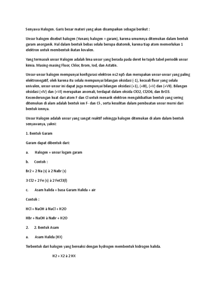 Senyawa Halogen | PDF
