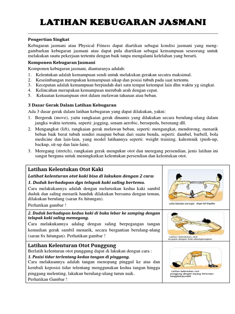 Latihan Kebugaran Jasmani Dilengkapi Dengan Gambar | PDF