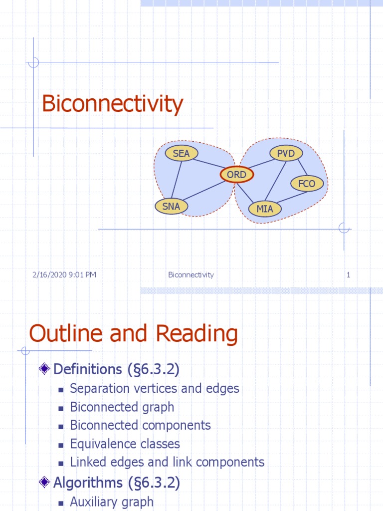 Biconnectivity | PDF | Vertex (Graph Theory) | Graph Theory