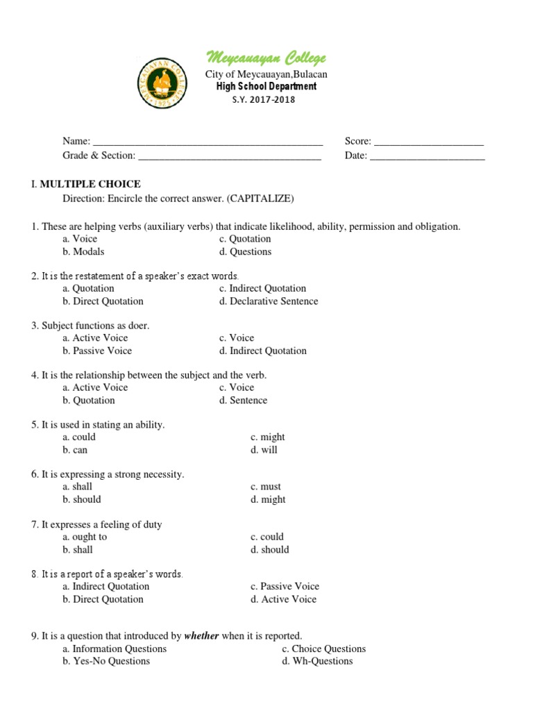 Team Grade 7 Quiz 2 | Download Free PDF | Question | Verb