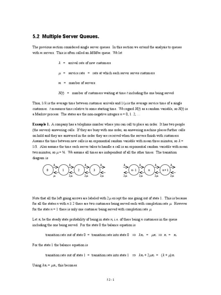 Analysis of Queuing Systems with Multiple Servers: Markov Chains ...