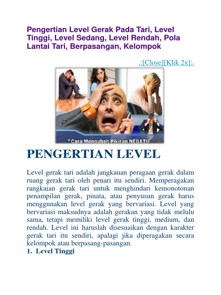 Pengertian Level Gerak Pada Tari | PDF