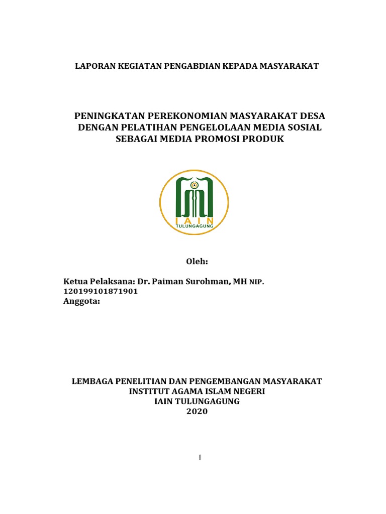 Contoh - LAPORAN - KEGIATAN - PENGABDIAN - KEPADA - MASYARAKAT | PDF