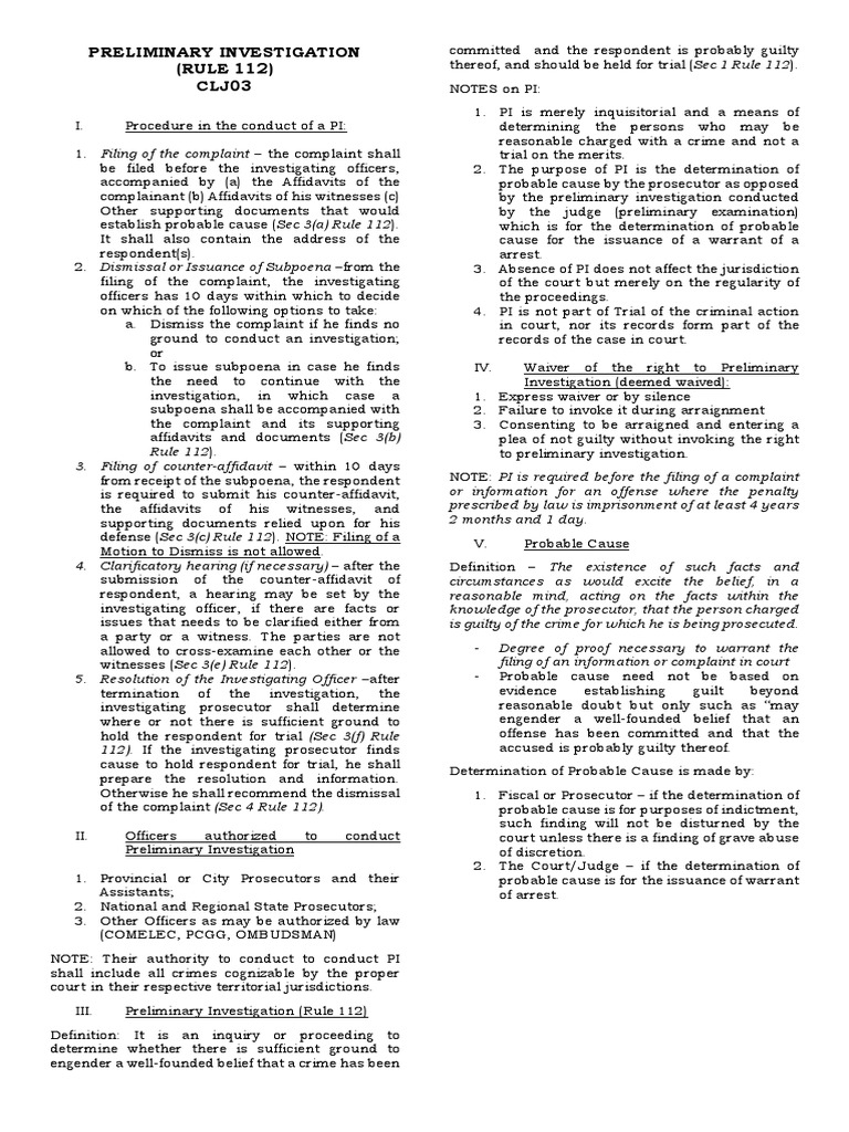 Rule 112 | PDF | Arrest | Probable Cause