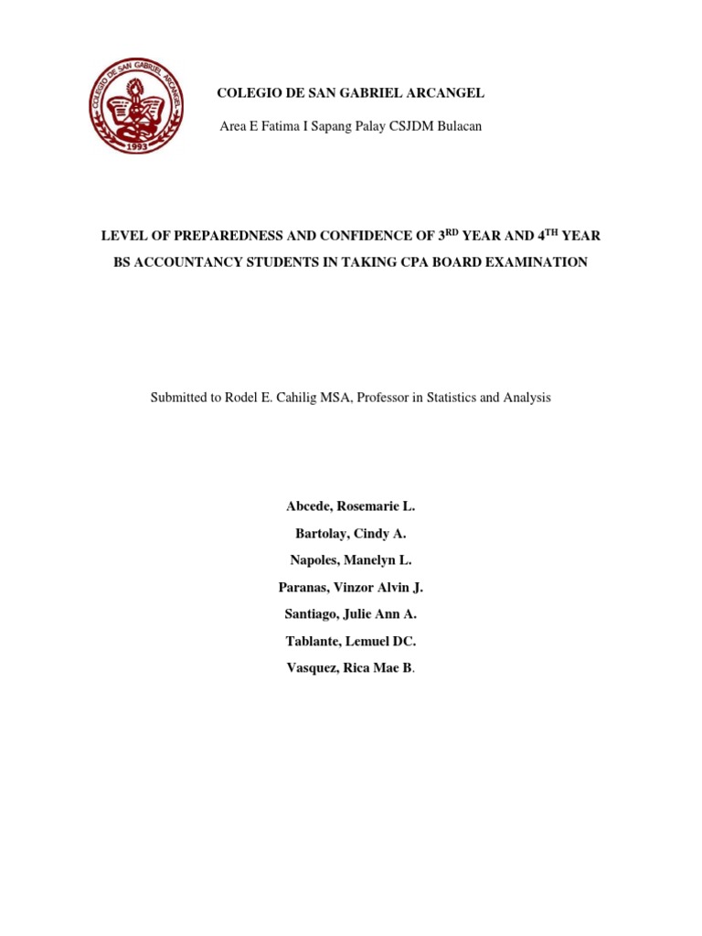 Level of Preparedness and Confidence | PDF | Certified Public ...