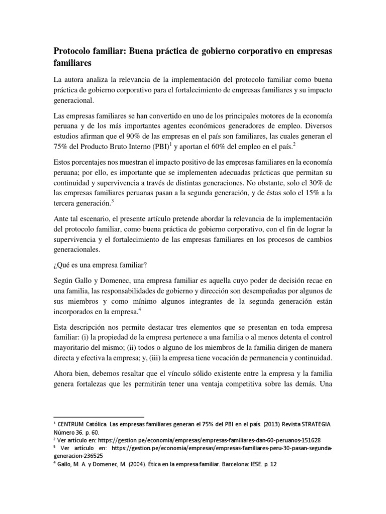 Protocolo Familiar | PDF | Corporaciones | Salario