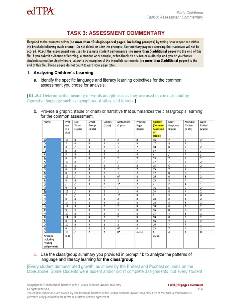 Edtpa Task 3 | PDF | Metaphor | Learning