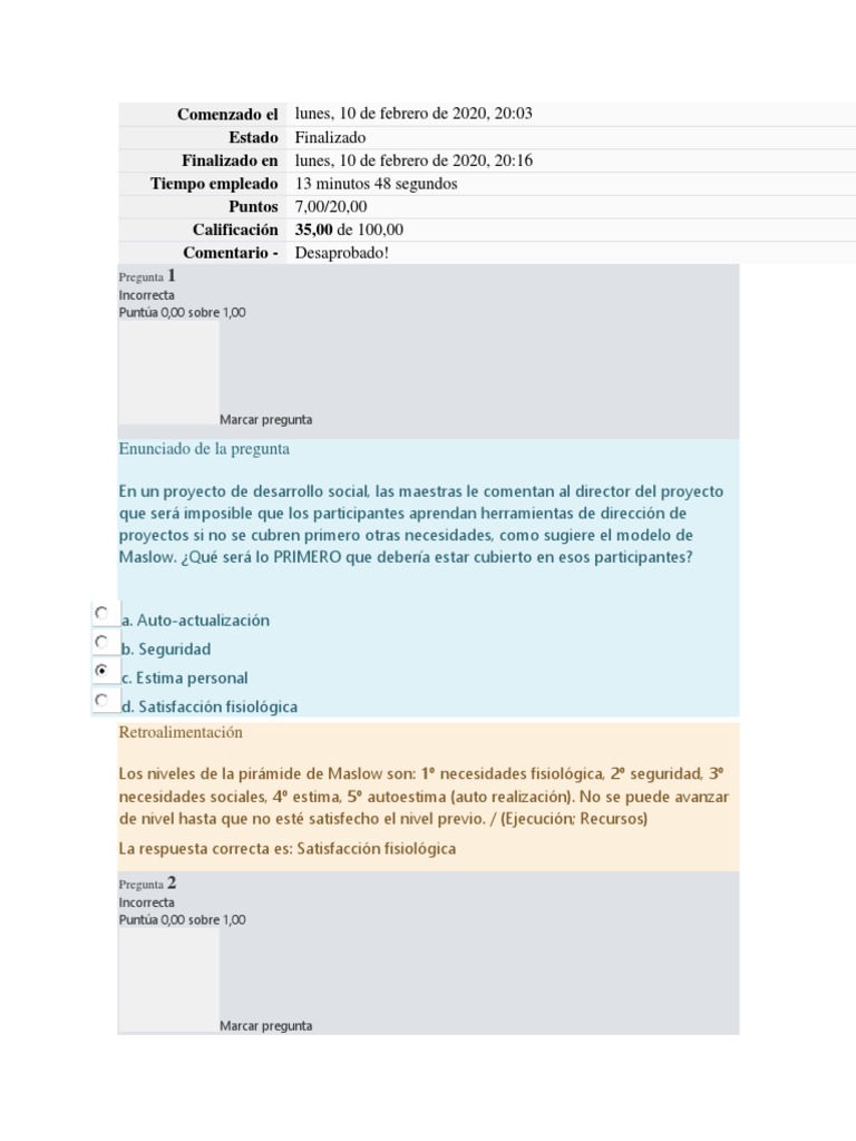 Examenes PMP | PDF | Realimentación | Planificación