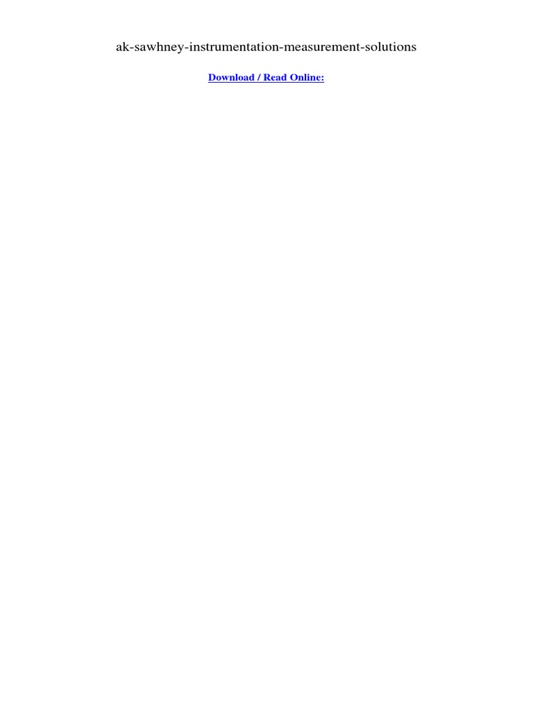 Ak Sawhney Instrumentation Measurement Solutions PDF | PDF