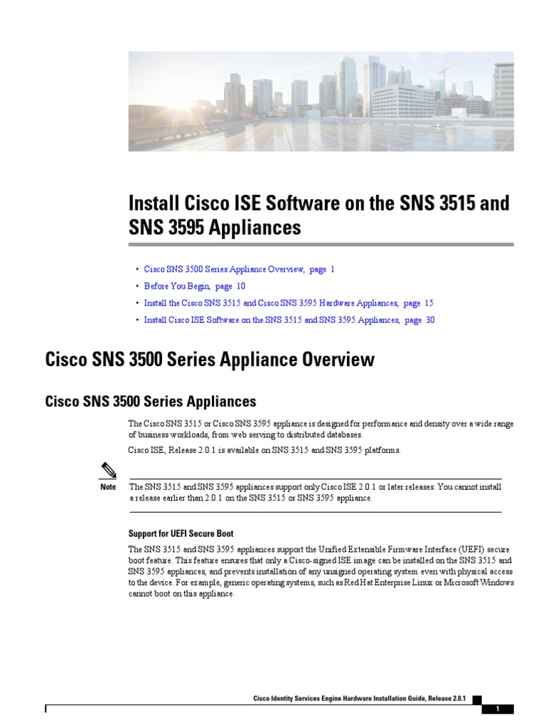 Cisco ISE Software On The SNS 3515 and | PDF | Power Supply | Operating ...