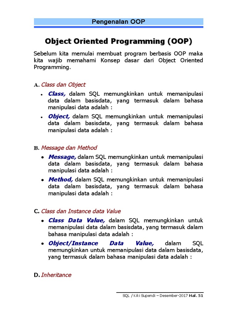 Oop Part 1 Pengenalan Object Oriented Programming Dengan Java Pdf
