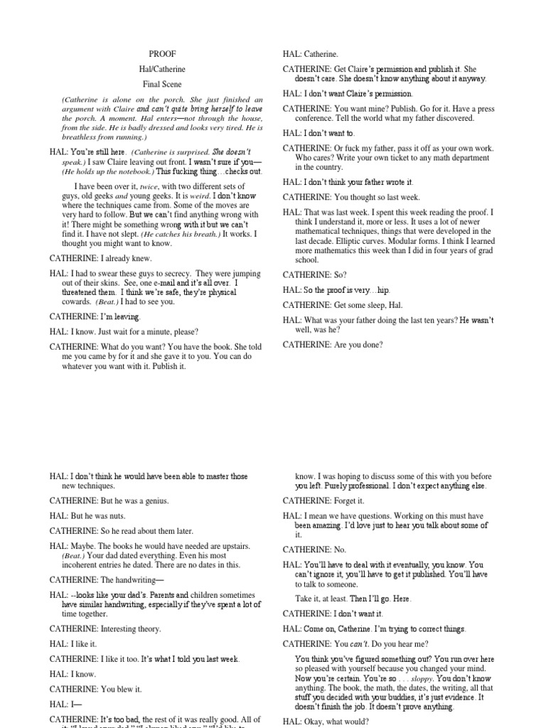 Proof Hal&Cath Final Scene | PDF