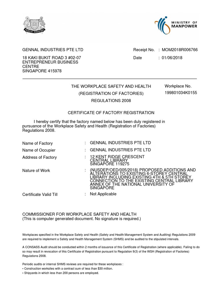 Certificate For Risk Type 2 and 3 PDF | PDF | Occupational Safety And ...