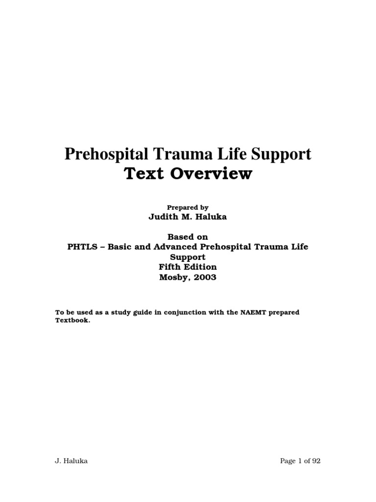 Phtls | PDF | Respiratory System | Hypoxia (Medical)