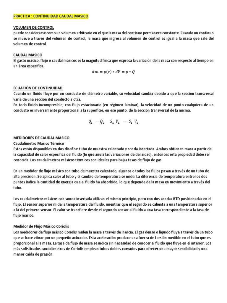 PRACTICA - Numero de Reynolds - Caudal Masico | PDF | Numero Reynolds | Viscosidad