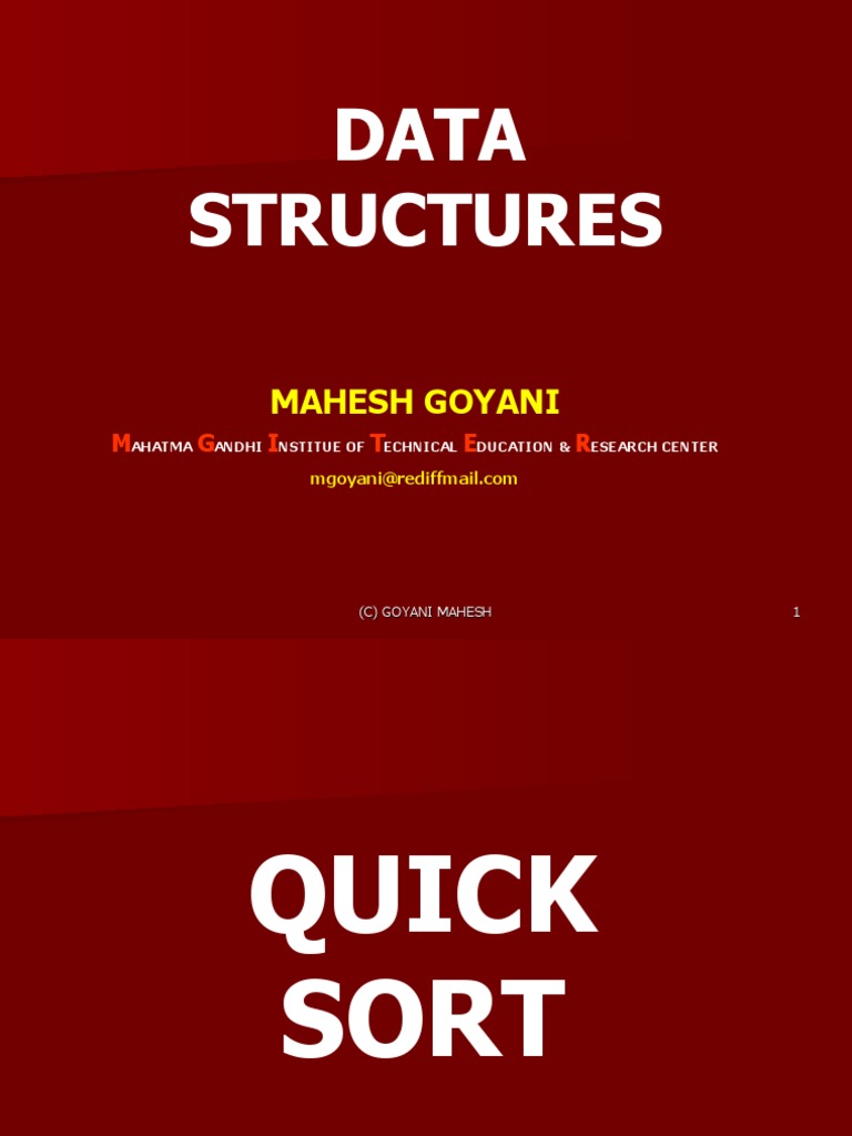 Quick Sort | PDF | Computing | Computational Science