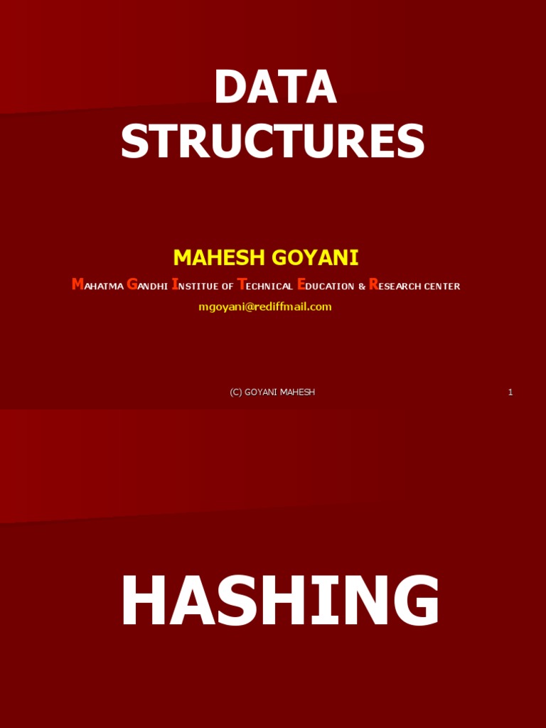 Hashing | PDF | Computing | Algorithms And Data Structures Hashing | PDF | Computing | Algorithms And Data Structures