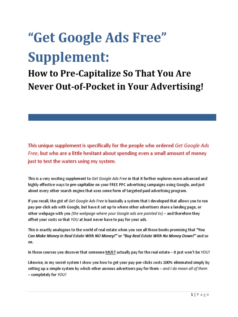Get Free Google Ads | PDF | Advertising | Hypertext