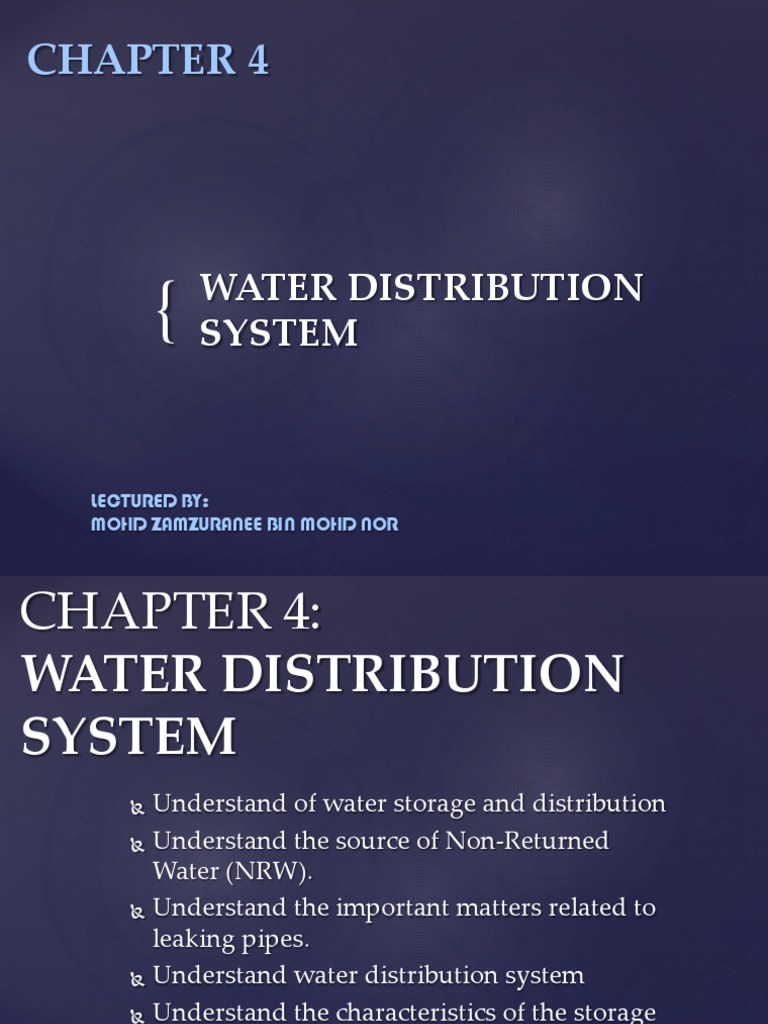 Water Distribution System PDF | PDF | Water Supply Network | Pipe ...