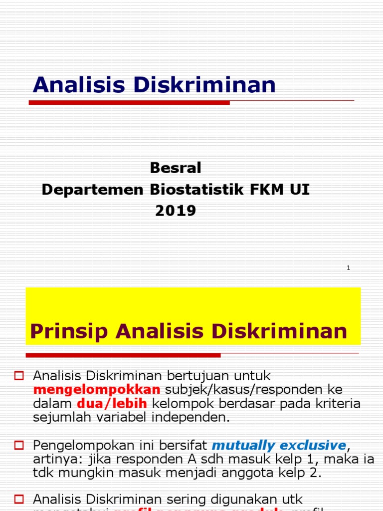 Analisis Diskriminan | PDF