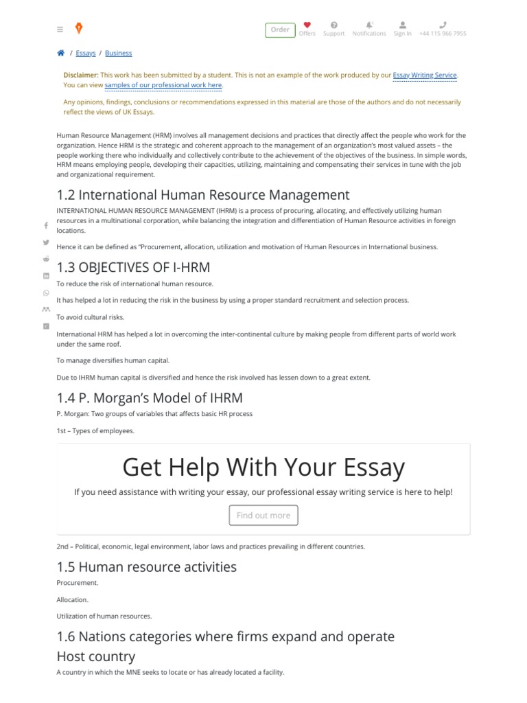 Introduction To International Human Resource Management Essay | PDF ...