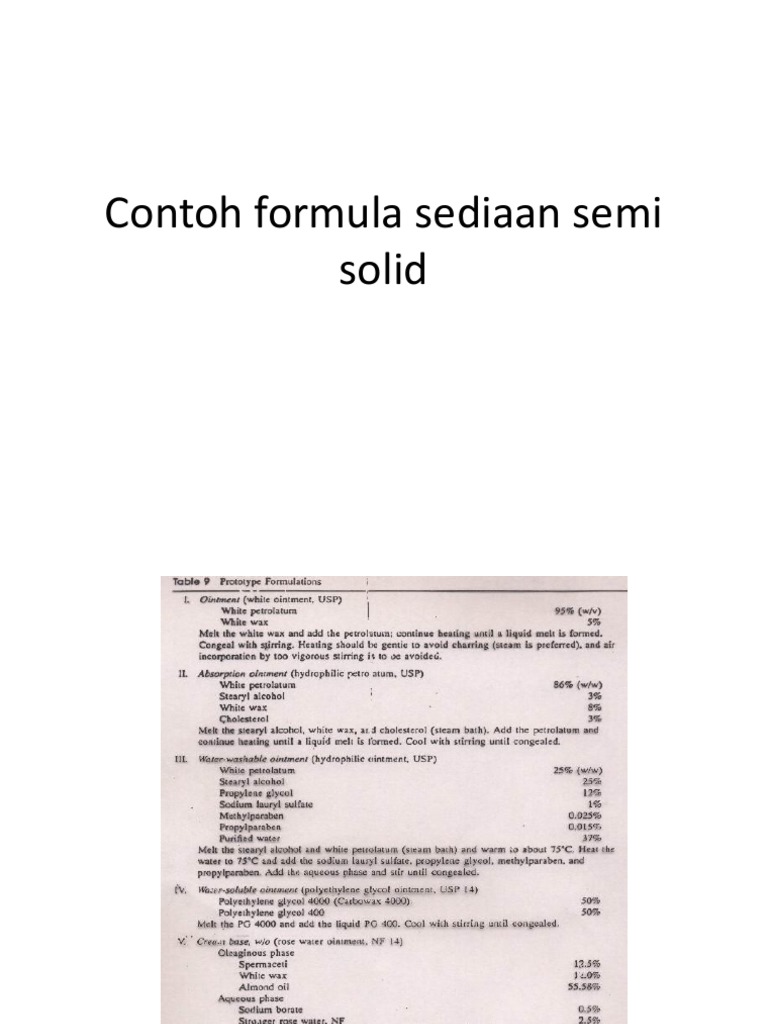 Contoh Formula Sediaan Semi Solid | PDF
