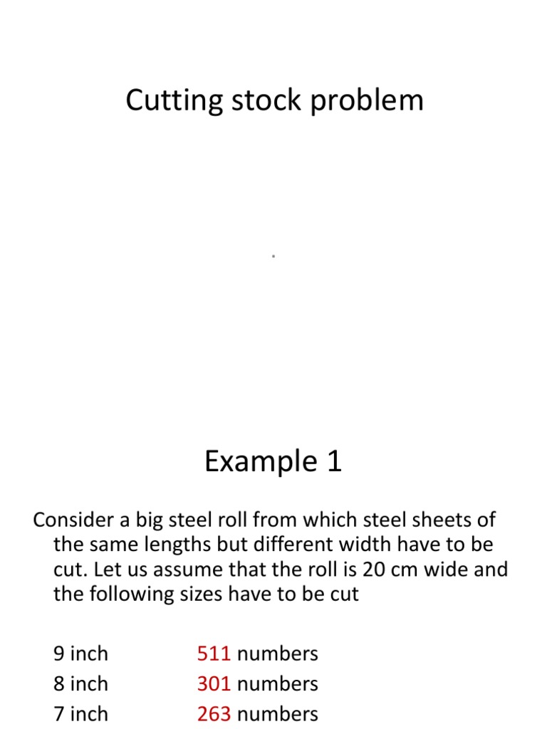 Cutting Stock Problem | PDF | Algorithms And Data Structures | Discrete Mathematics