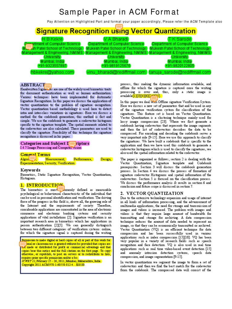 Sample Paper of Acm | PDF | Data Compression | Areas Of Computer Science