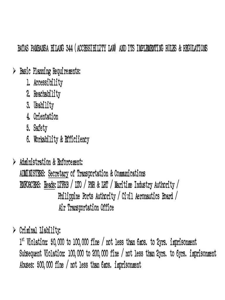 Batas Pambansa Bilang 344 (Illustrations) | PDF | Transport | Business