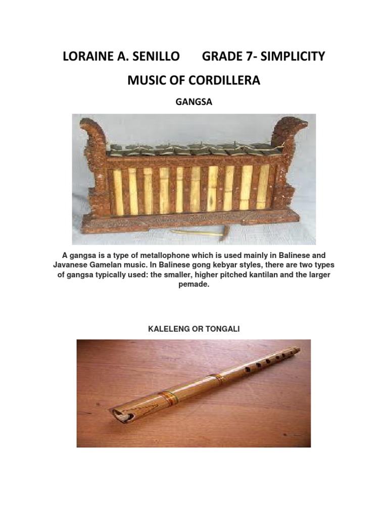 Gangsa Instrument Filipino